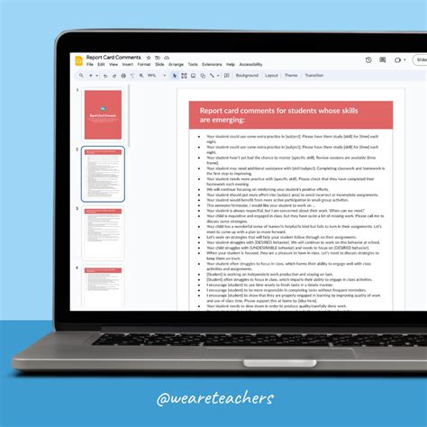 Sample Report Card Comments Plus A Printable Version Closing Lines For Report Card Comments