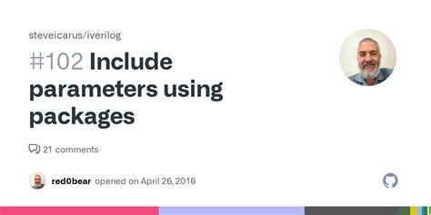 Include Parameters Using Packages · Issue 102 · Steveicarusiverilog