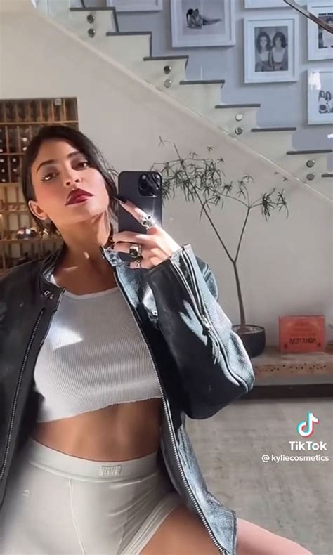 Kylie Jenner Just Paired A Leather Jacket With Skims Boxers And Fans
