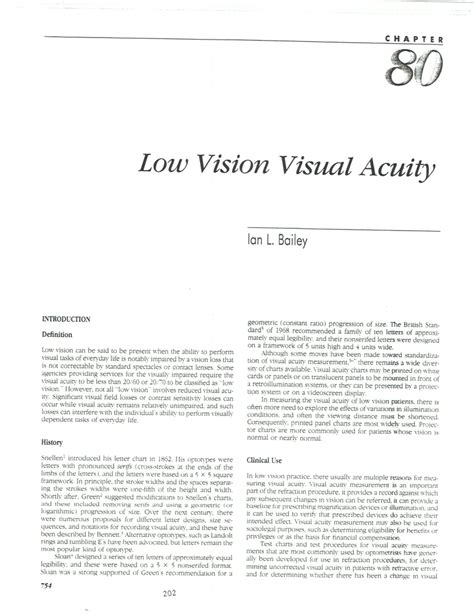Pdf Low Vision Visual Acuity