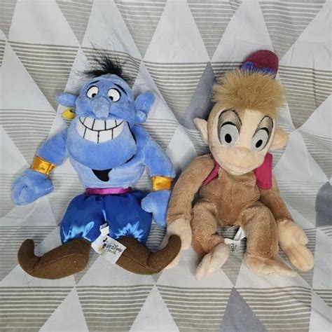 WALT DISNEY WORLD Aladdin Abu And Genie Bean Bag Plush Bundle Set
