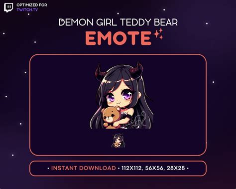 Demon Girl Twitch Emote Evil Hell Girl Kawaii Anime Emote Gamer