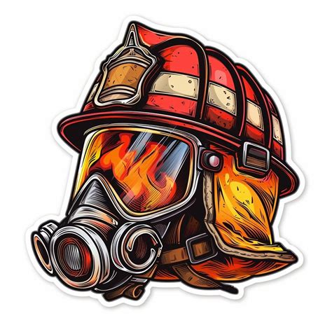 Car Sticker Firefighter Helmet Sticker Weatherproof Outdoor Uv