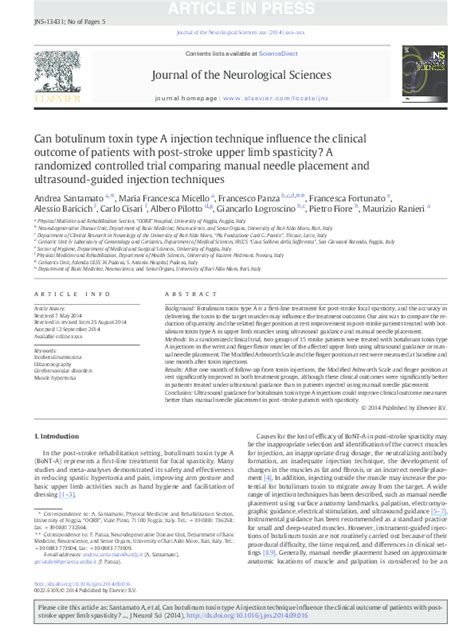 Pdf Can Botulinum Toxin Type A Injection Technique Influence The