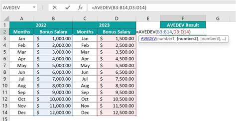 avedev excel function syntax examples how to use
