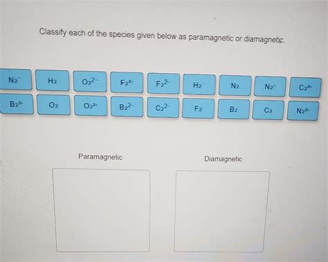 solved classify each of the species given below as