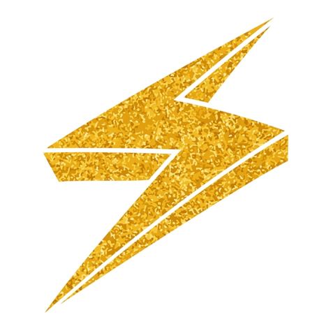 Premium Vector Thunder Icon In Gold Color Style