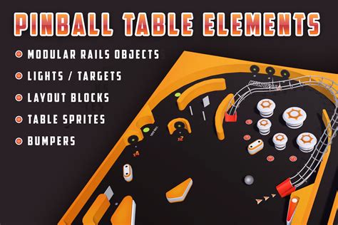 pinball table elements 3d props unity asset store