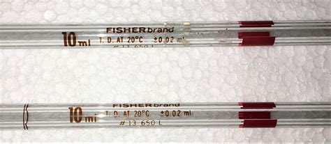 Used Fisherbrand 13 650l Volumetric Pipet Class B 10ml Pack Of 12