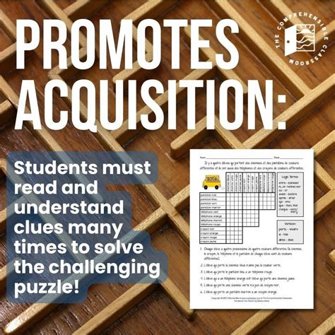 The Comprehensible Classroom Logic Puzzle In French With Colors