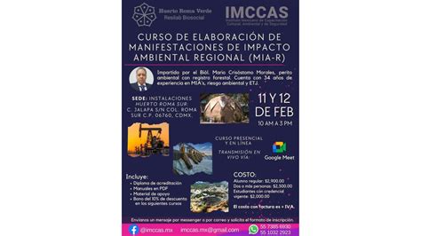 Curso Elaboración De Manifestación De Impacto Ambiental Modalidad