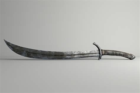 Premium Photo Antique Sword With Detailed Handle And Curved Blade