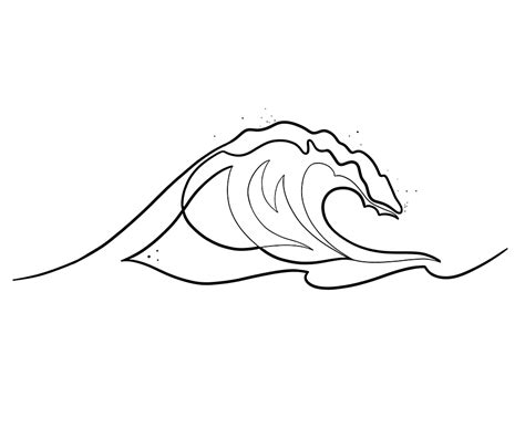 Line Drawing Wave Tattoo - Printable Calendars AT A GLANCE