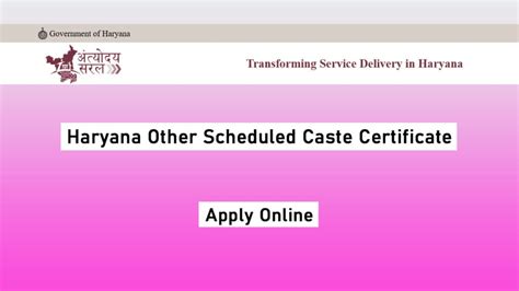 Haryana Other Scheduled Caste Certificate Osc 2025 हरियाणा अन्य