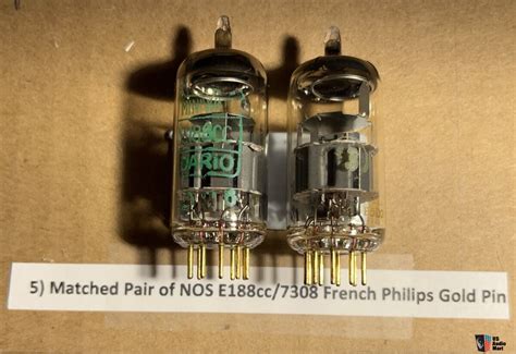 Pair Of Old Stock Rt Label E188cc7308 French Philips Gold Pin For Sale Canuck Audio Mart