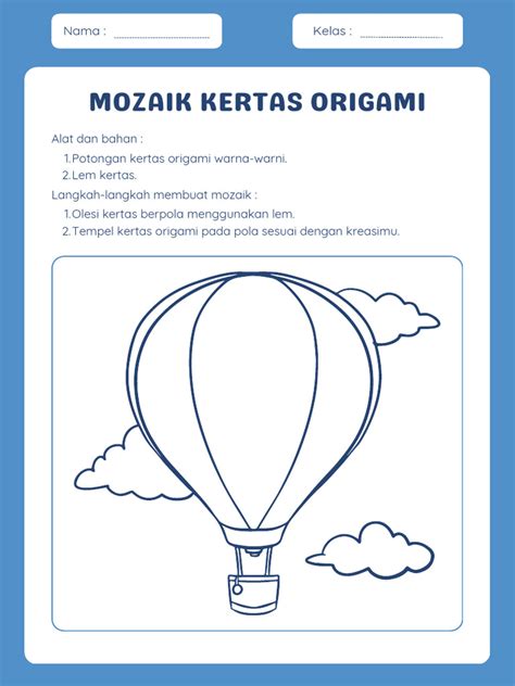 Mozaik Kertas Origami Lembar Kerja Seni Rupa Sd Kelas 3 Biru Ilustratif 20250106 133354
