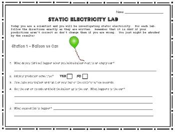 Static Electricity Lab By Queen Of Virginia TPT