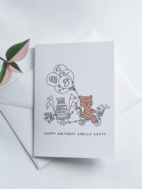 Happy Birthday Chella Kutty Tamil Greeting Card Blank Cute Etsy Uk