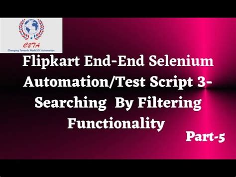 Flipkart End End Selenium Automation Test Script 3 Searching By