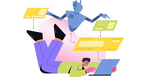 Artificial Intelligence Assisting Human Technology Illustrations Ft