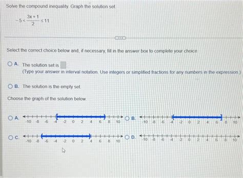 Solved Solve The Compound Inequality Graph The Solution Set Chegg