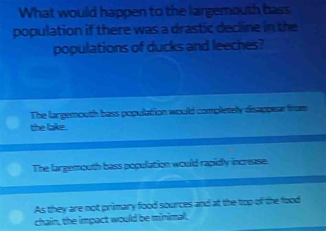 Solved What Would Happen To The Largemouth Bass Population If There