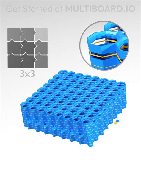 9x9 Tiles 3x3 Board Multi Material Stack 3d Model By Multiboard
