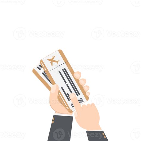 Hand Holding Airplane Ticket And Passport 16314976 Png