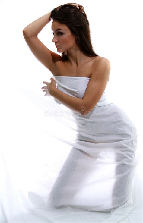 Woman Through The Transparent Fabric Stock Photo Image Of Model Hand
