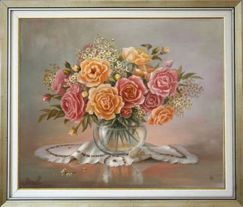 Róże Kwiaty w wazonie obraz olejny Lidia Olbrycht Paint