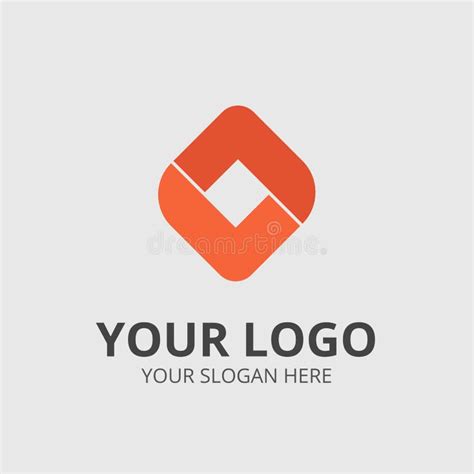 Square Abstract Logo With Orange Color Vector Design Stock Vector
