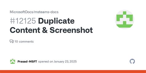 Duplicate Content And Screenshot · Issue 12125 · Microsoftdocsmsteams