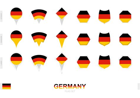 Collection Of The Germany Flag In Different Shapes And With Three