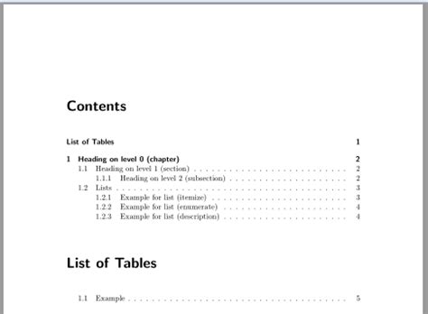Koma Script Print List Of Tables On Same Page As Table Of Contents Scrreprt TeX LaTeX