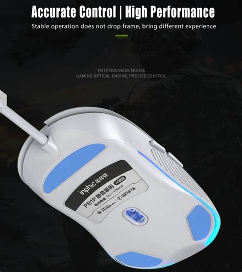 Inphic Pb1p Wired Gaming Mouse 6 Button 4800dpi Laser Tracking