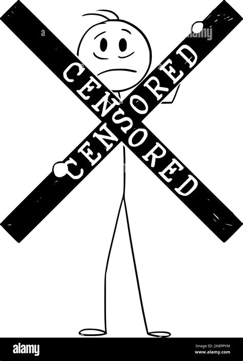 Censored Person Concept Of Censorship Or No Freedom Of Talk Vector