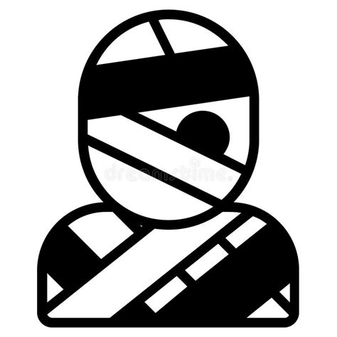 Dangerous Mummy Vector Black Filled Outline Stock Vector Illustration