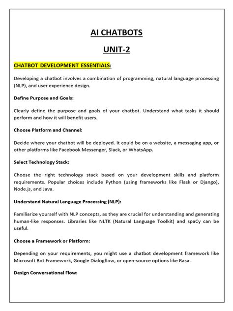 Ai Chat Bot Unit 2 Pdf Machine Learning Artificial Intelligence