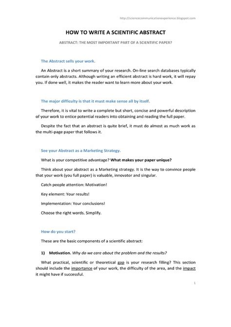 How To Write A Scientific Abstract By Rochelle Espinoza Issuu