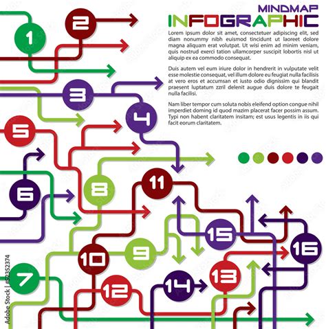 Maze Of Arrows Info Graphic Mindmap Flowchart Stock Vector Adobe Stock