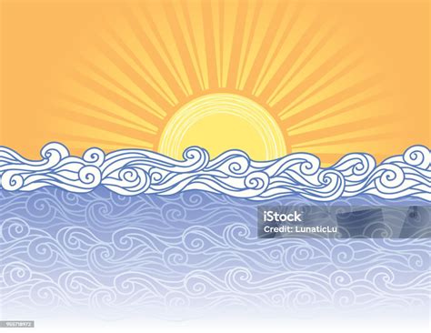 초록 바다 파도입니다 벡터 일러스트 레이 션의 바다 풍경 0명에 대한 스톡 벡터 아트 및 기타 이미지 0명 곡선 모션