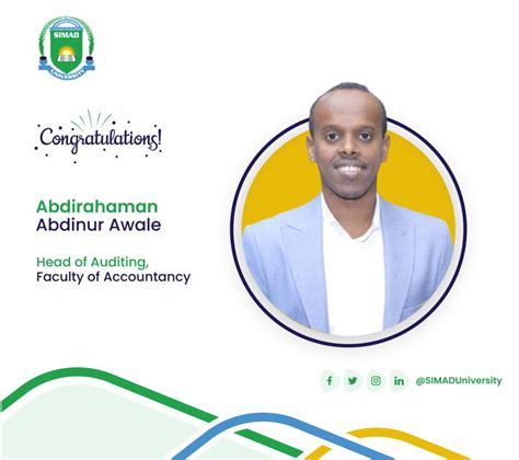 Simad University On Linkedin Congratulations Mr Abdirahman Abdinur Awale On Your Appointment