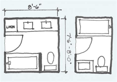 Common Bathroom Floor Plans Rules Of Thumb For Layout Board And Vellum