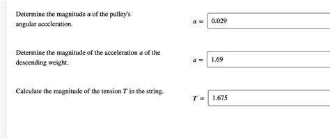 solved a 260 g mass hangs from a string that is wrapped