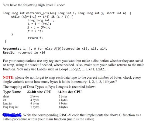 Solved You Have The Following High Level C Code Long Chegg