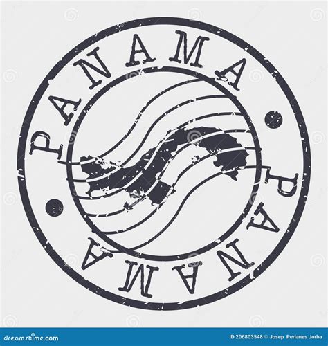 Panama Stamp Postal Map Silhouette Seal Passport Round Design Vector