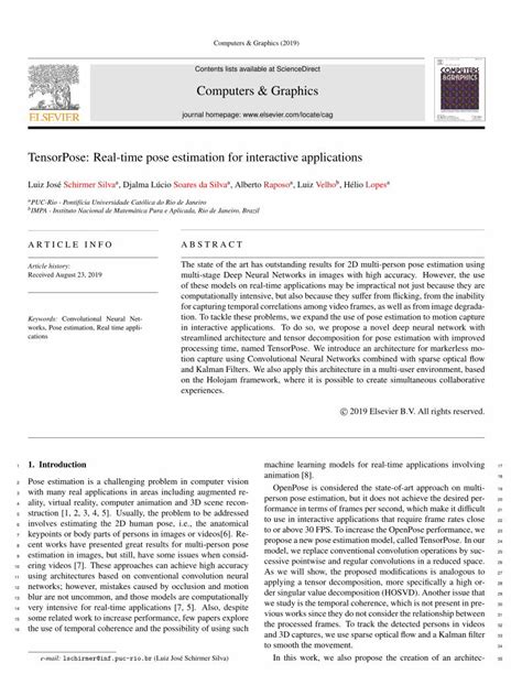 Pdf Tensorpose Real Time Pose Estimation For Interactive €¦ · Keywords Convolutional