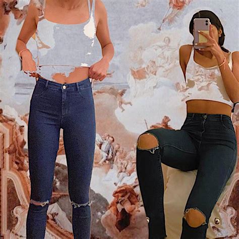 Zara Trf High Rise Denim Skinny Jeans Ripped At Depop