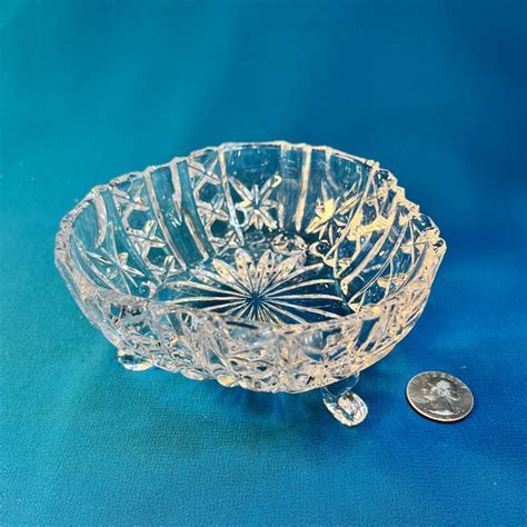 Exquisite Tri Footed Crystal Candy Dish