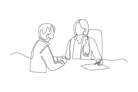 Premium Vector Continuous One Line Drawing Patient Having